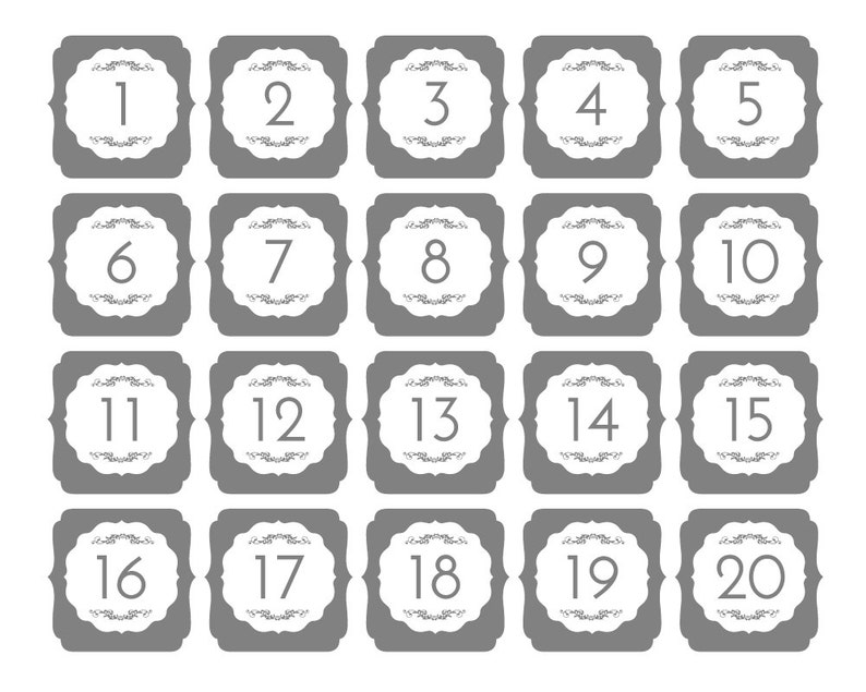 Table Number Tents - Large 2-sided Number Cards, Elegant Modern Wedding ...