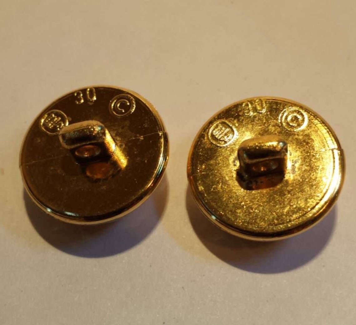 11 Retro Plastic Gold-colour Buttons, Greeting Card Accessories Sewing ...