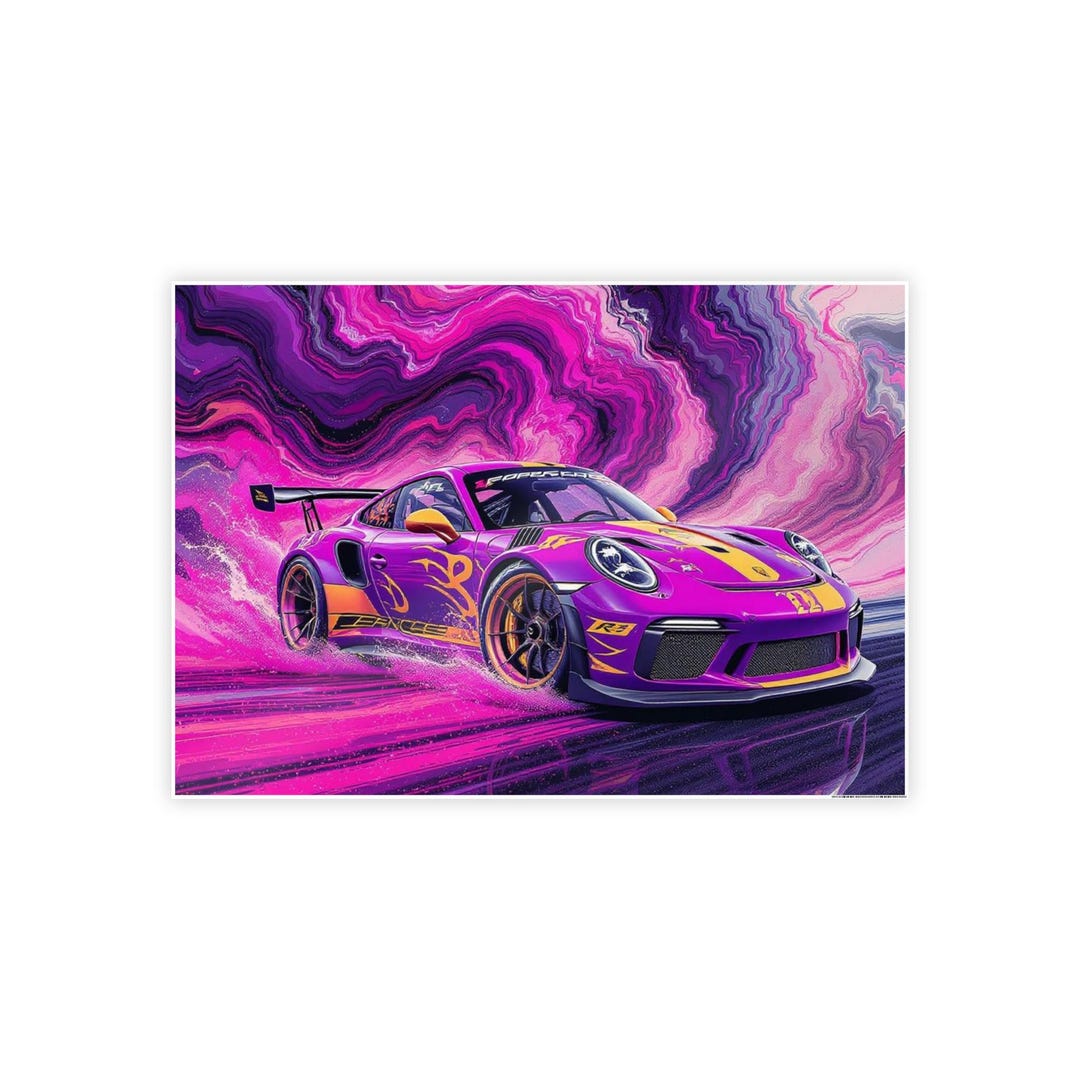 Vibrant Purple Porsche GT3 RS Poster Luxury Supercar Wall Art Print - Etsy