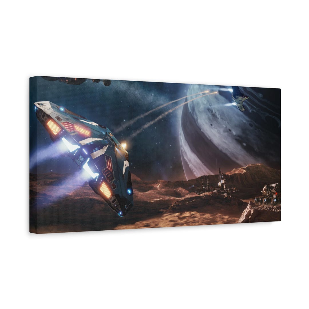Canvas Print, Elite Dangerous Dogfight Scene, Matte Stretched Wall Art ...