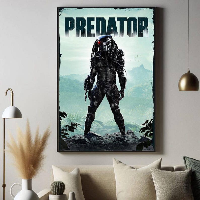 Predator Movie Poster, Retro Film Art, Gallery Wall Art, Canvas Prints ...