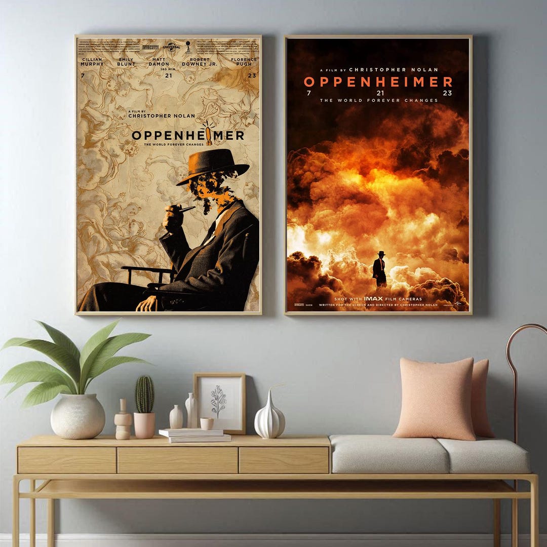 Oppenheimer Movie Poster, Retro Film Art, Gallery Wall Art, Canvas ...