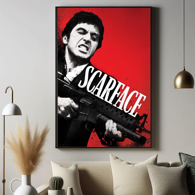 Scarface Movie Poster, Retro Film Art, Gallery Wall Art, Canvas Prints ...