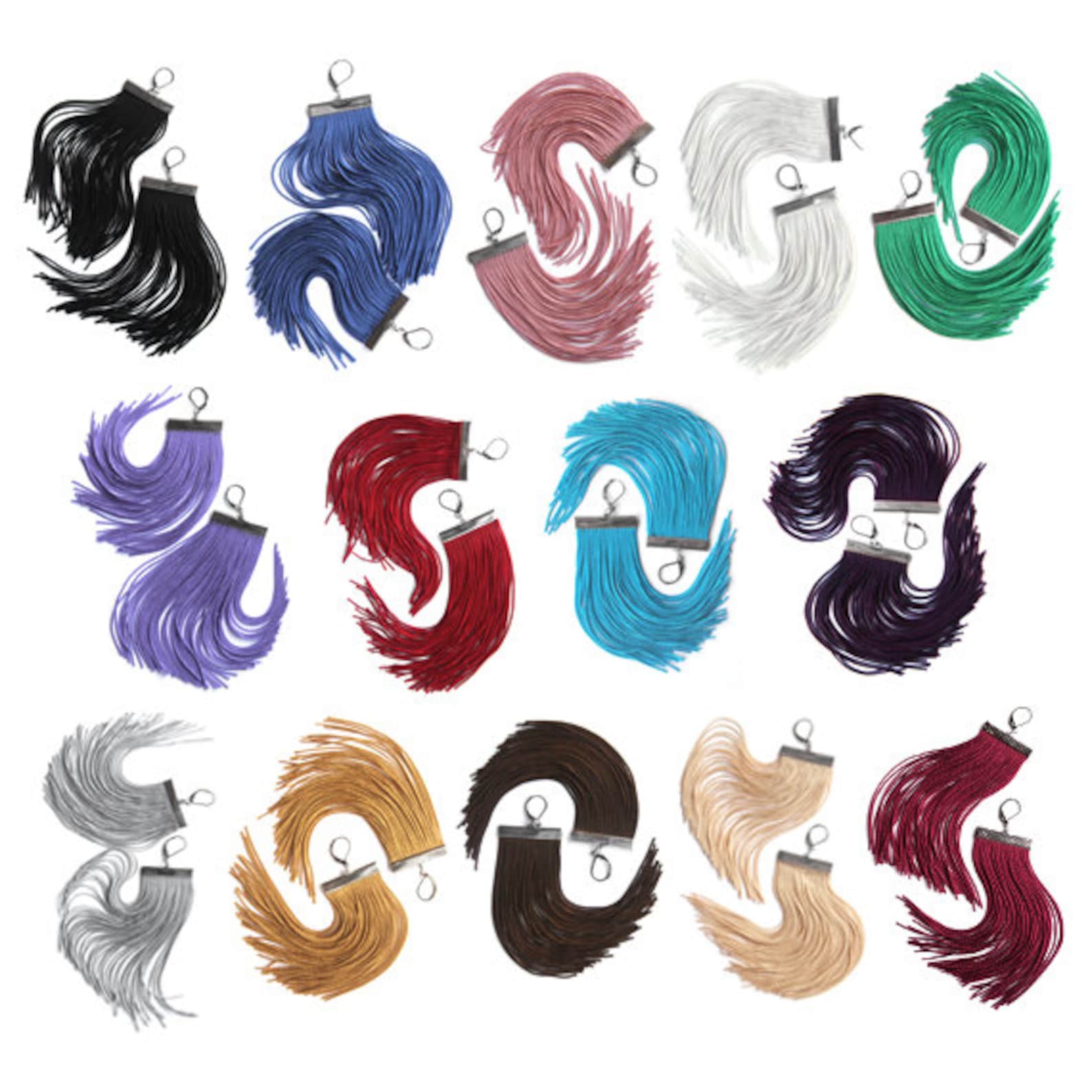 Christmas Red Short Fringe Earrings.santa Red Extra Long Earrings ...