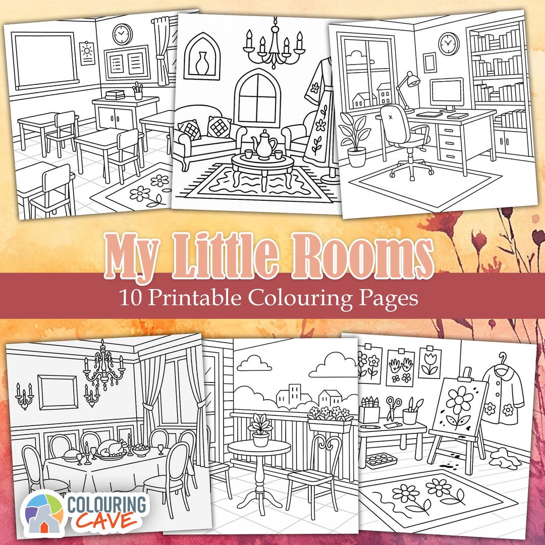My Little Rooms - 10 Cute House Room Colouring Pages to Print at Home ...