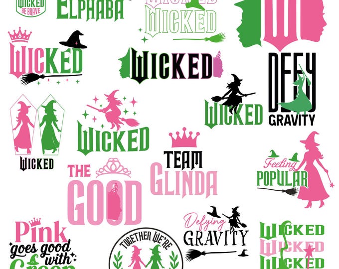 Wicked AND Wicked Change for Good Glitter SVG Bundle, Wicked Movie 2024 ...