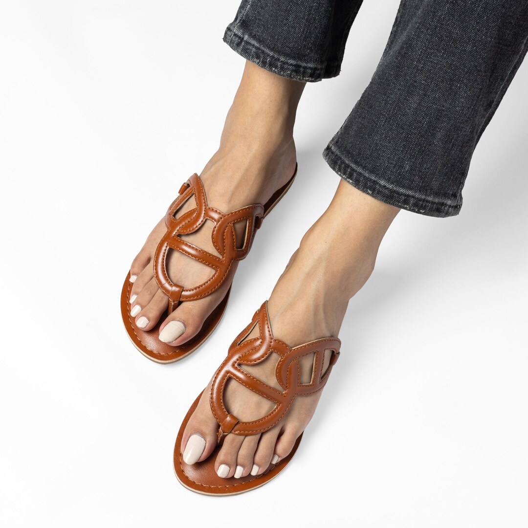 Eliza Tan Flat Sandal - Etsy
