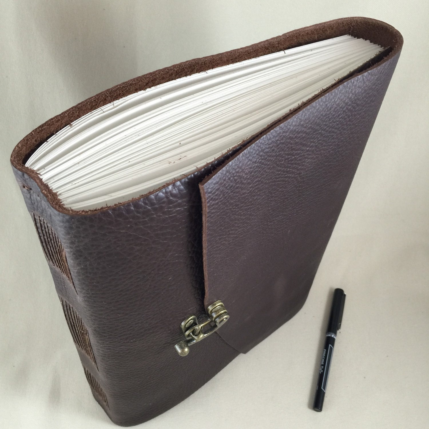 The Novelist -- Made to Order Extra Large Leather Book With Lined Pages ...