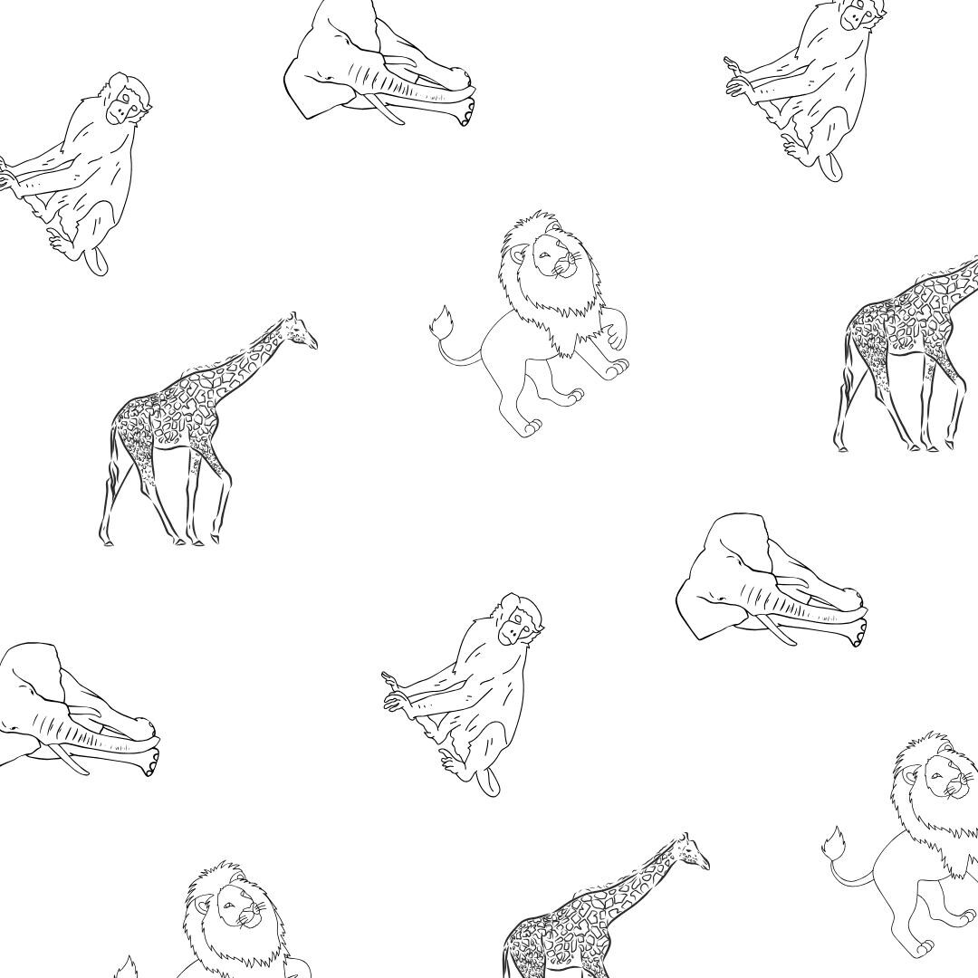 Zoo Animal Pattern for Eddie Printed Cookies - Etsy