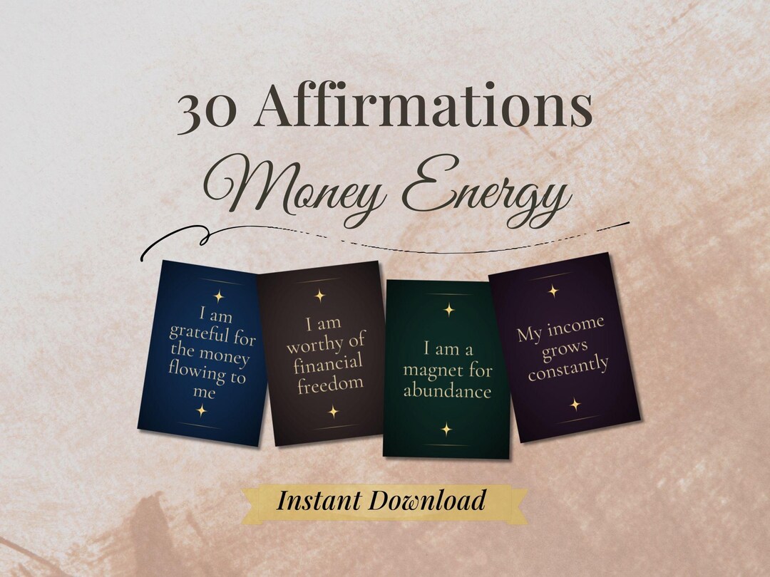 30 Money Affirmation Cards, Printable Wealth Manifestation Millionaire ...