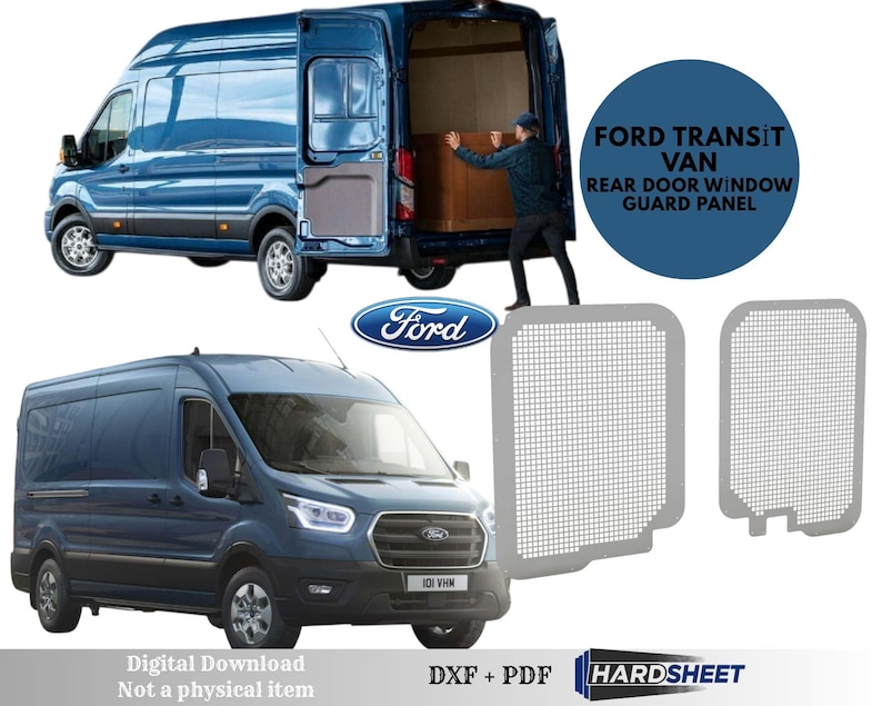 Ford Transit Van Rear Door Window Guard | Sheet Metal CNC DXF | Anti ...
