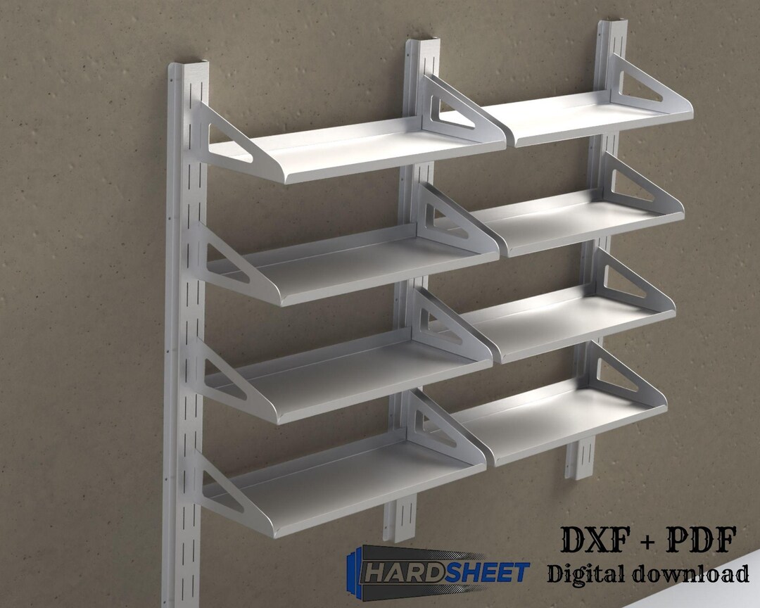 Adjustable Wall Shelf | Mounted Metal Rack | CNC DXF Files for Plasma ...