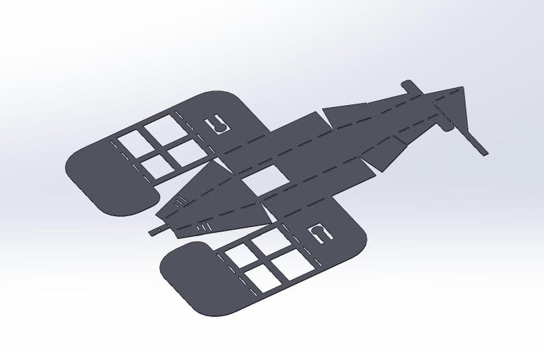 Modelo de avión de metal DIY: archivos DXF CNC flexibles para corte por ...