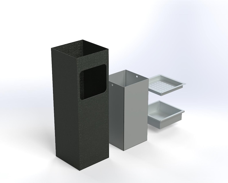 Outdoor Ashtray Trash Bin Design | Laser Plasma Cut DXF & PDF Files ...