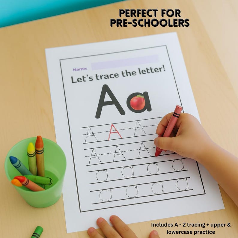 Alphabet Tracing Worksheets A–Z | Preschool & Kindergarten Printable ...