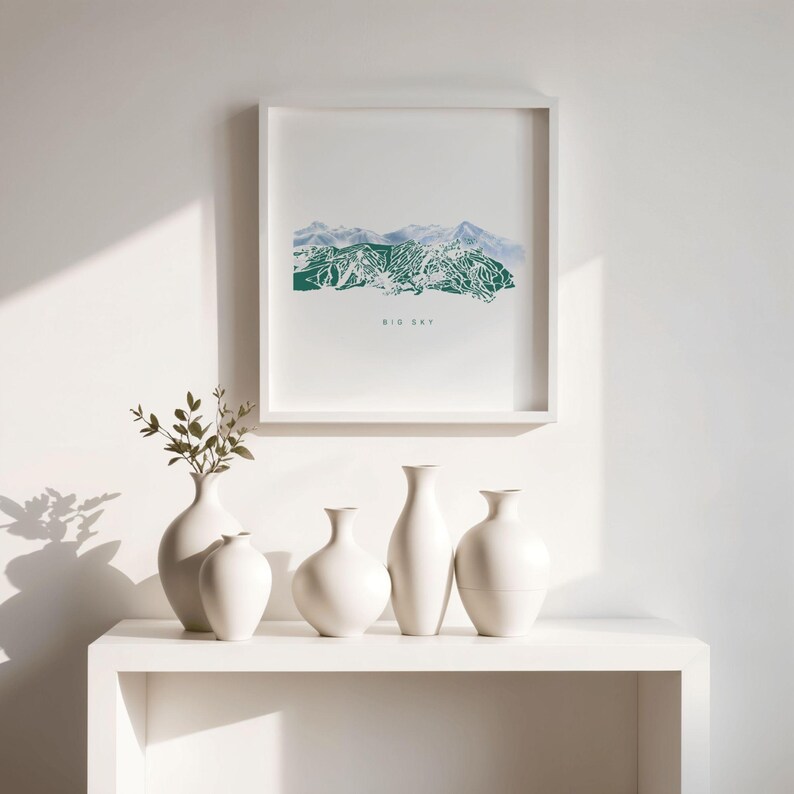Big Sky Montana | Ski Trail Map Print | Mountain Art Digital File - Etsy