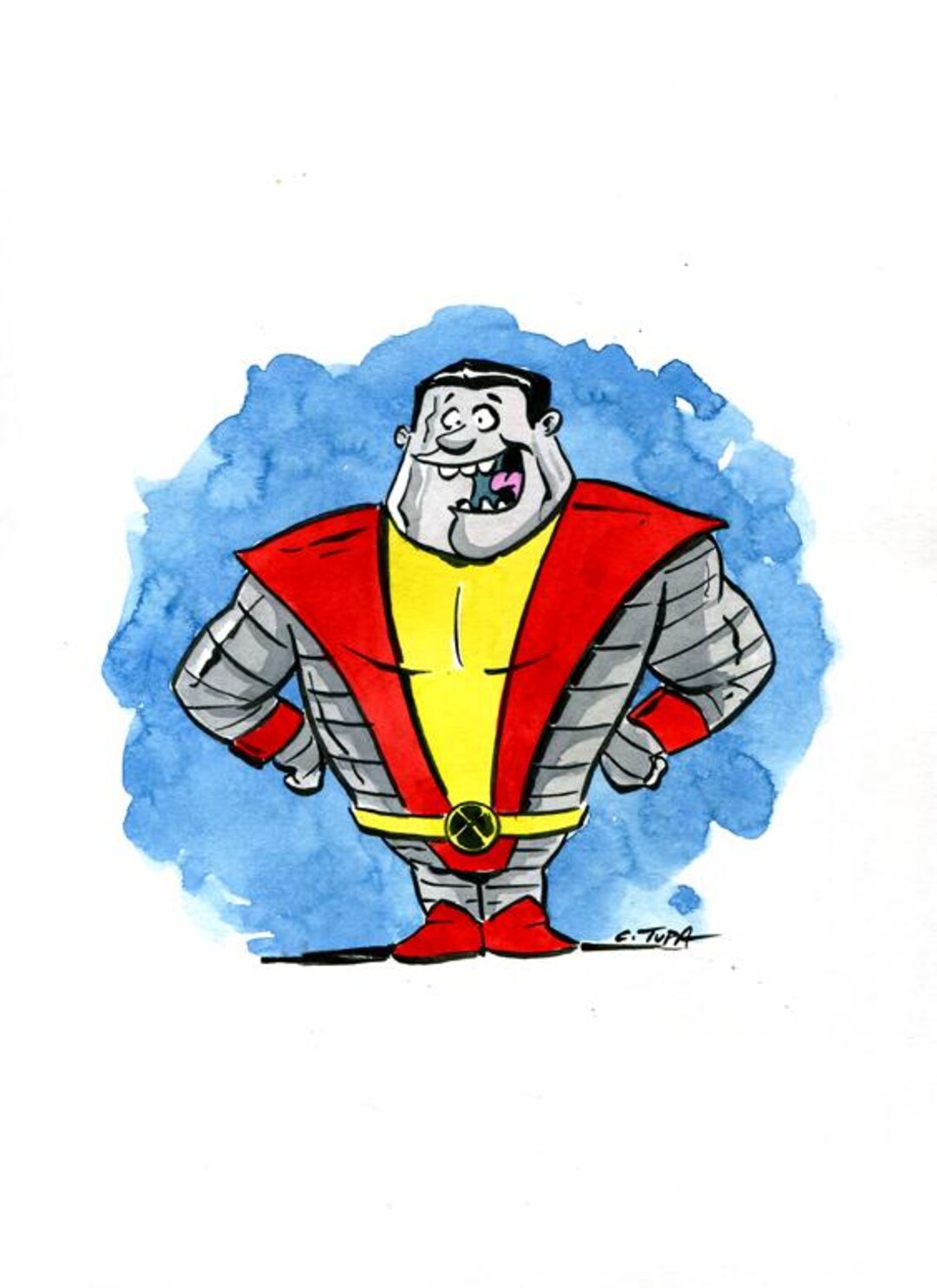 Original Ink & Watercolor Colossus X-men Sketch - Etsy