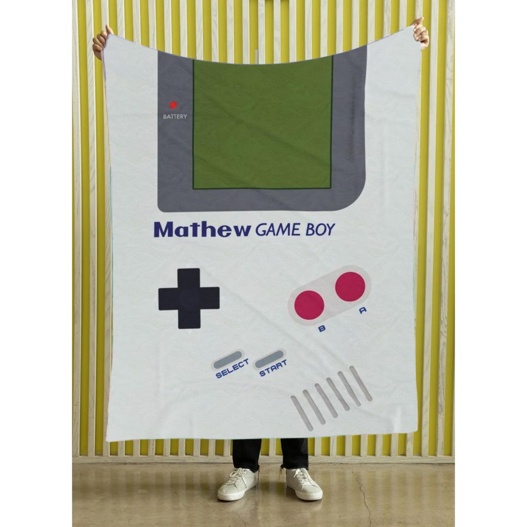 Personalized Game Boy Blanket, Custom Retro Gaming Gift With Name ...