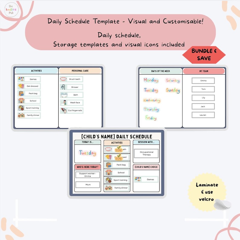 Visual Daily Schedule – Customisable Icons and Templates (pdf Download ...