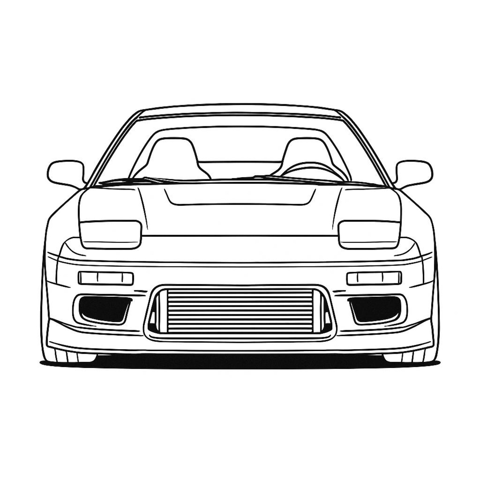 Honda NSX Front View SVG DXF Digital Download Drawing Line Art - Etsy