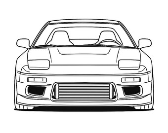 Honda Integra DC2 Side View SVG DXF Digital Download Drawing Line Art ...