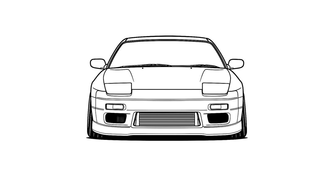 Nissan 180sx 240sx Front View DXF SVG Download - Etsy