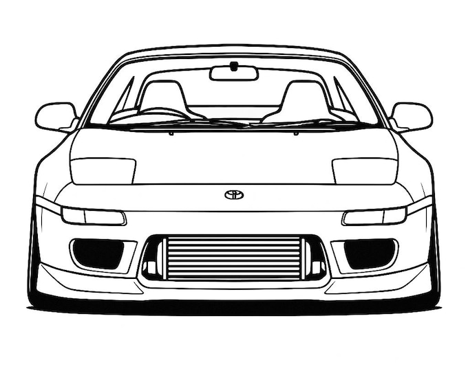 Nissan Silvia S15 Front View SVG DXF Digital Download Drawing Line Art ...