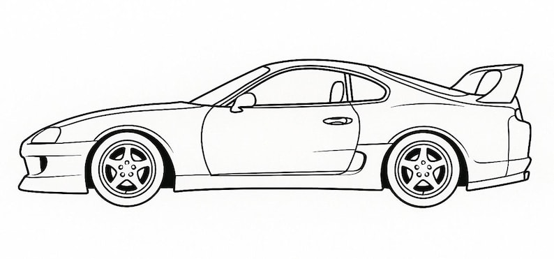 Toyota Supra MK4 Side View. SVG DXF - Etsy