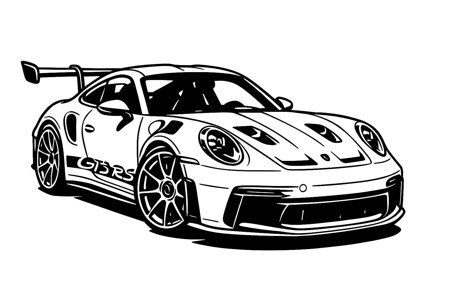 Porsche GT3 RS SVG Clip Art Graphic Art Instant Download Illustration ...