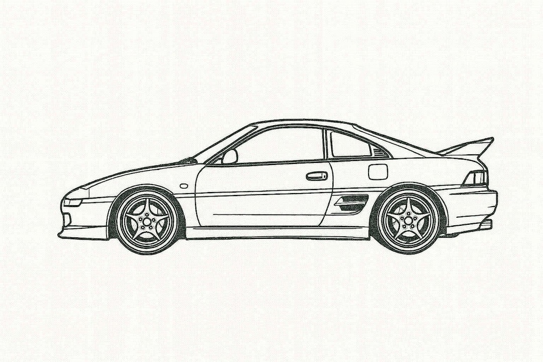 Toyota MR2 Side View SVG DXF Digital Download Drawing Line Art - Etsy