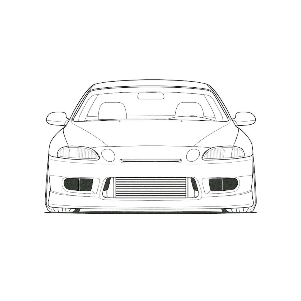 Toyota Soarer Lexus SC300 SC400 Front View SVG DXF Digital Download ...
