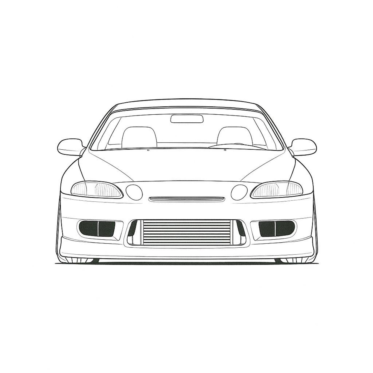 Toyota Soarer Lexus SC300 SC400 Front View SVG DXF Digital Download ...