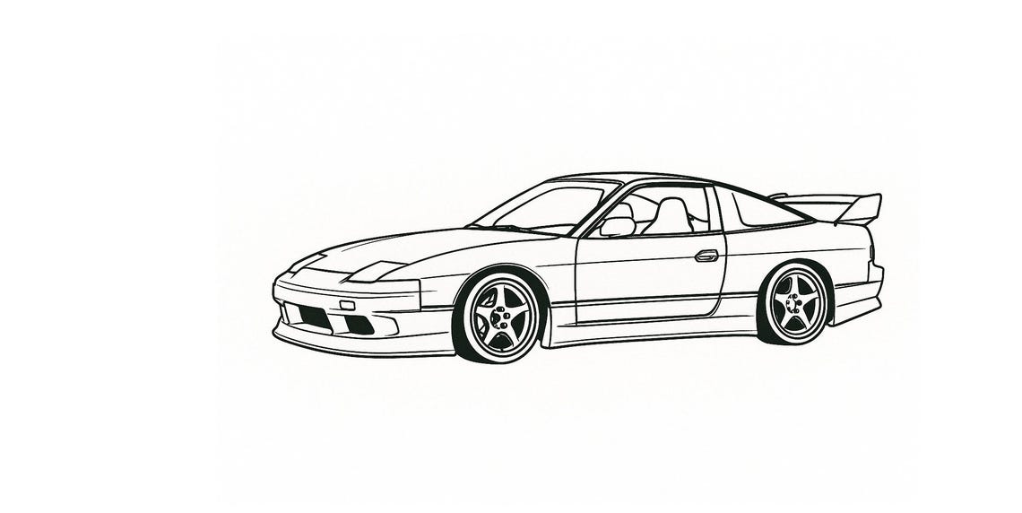 Nissan 180sx 240sx Side View SVG DXF Downland - Etsy