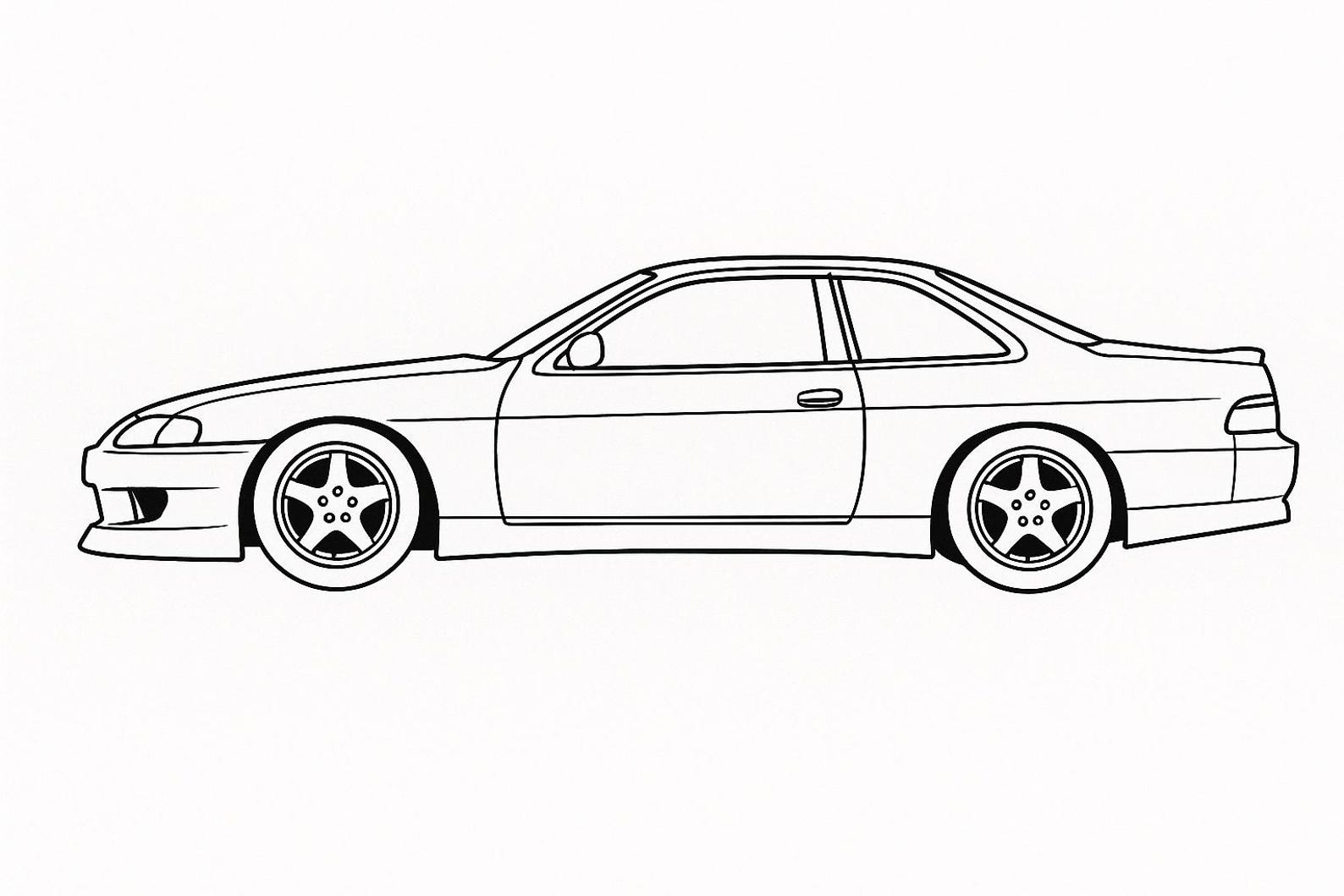 Toyota Soarer Lexus SC300 SC400 Side View Digital Download Drawing Line ...