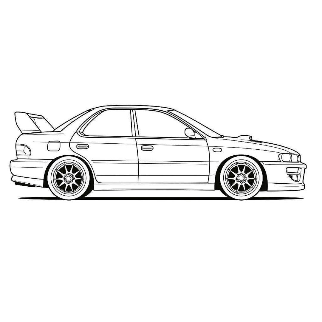 Subaru WRX STI Side View Svg Dxg Digital Download Drawing Line Art Jdm ...