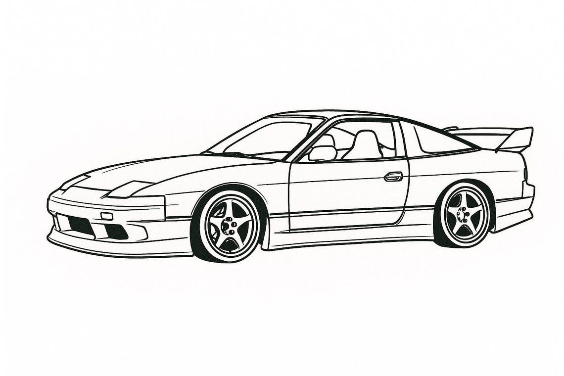 Nissan 180sx 240sx Side View SVG DXF Downland - Etsy