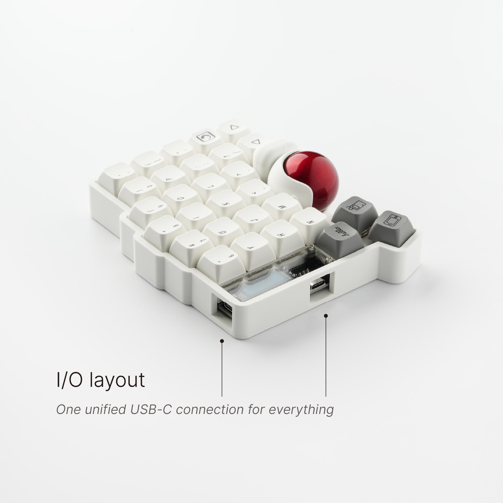 Custom Keyball 61 Split Keyboard: Ergonomic Trackball, Hot-swappable MX ...