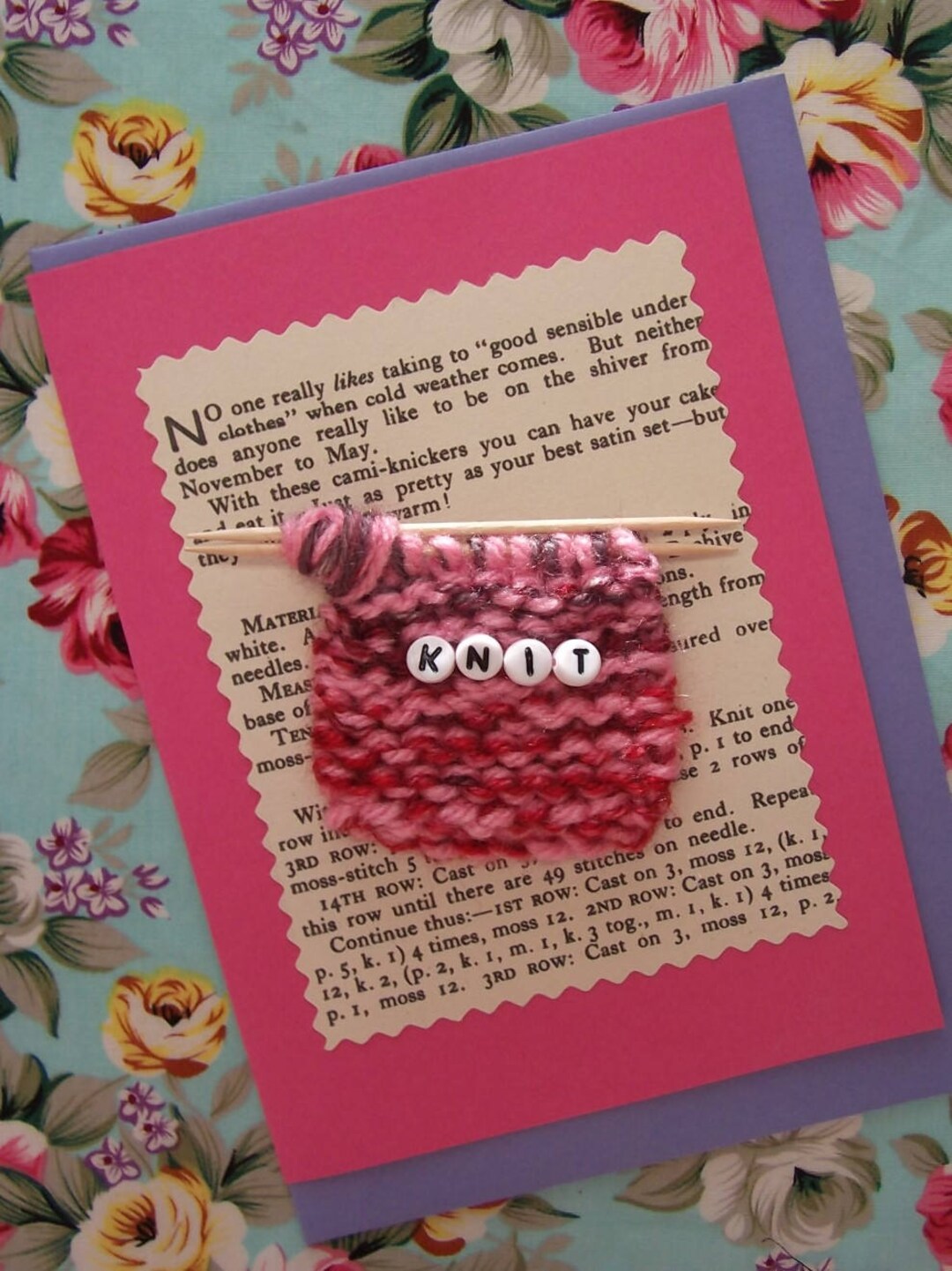 KNIT Greetings Card - Etsy