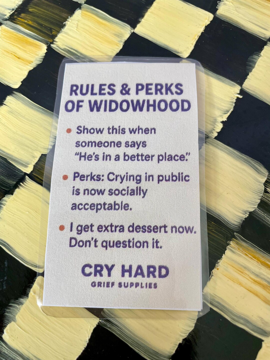 Widowhood ID Card | Funny Widow Humor | Bereavement Gift | Cry Hard ...