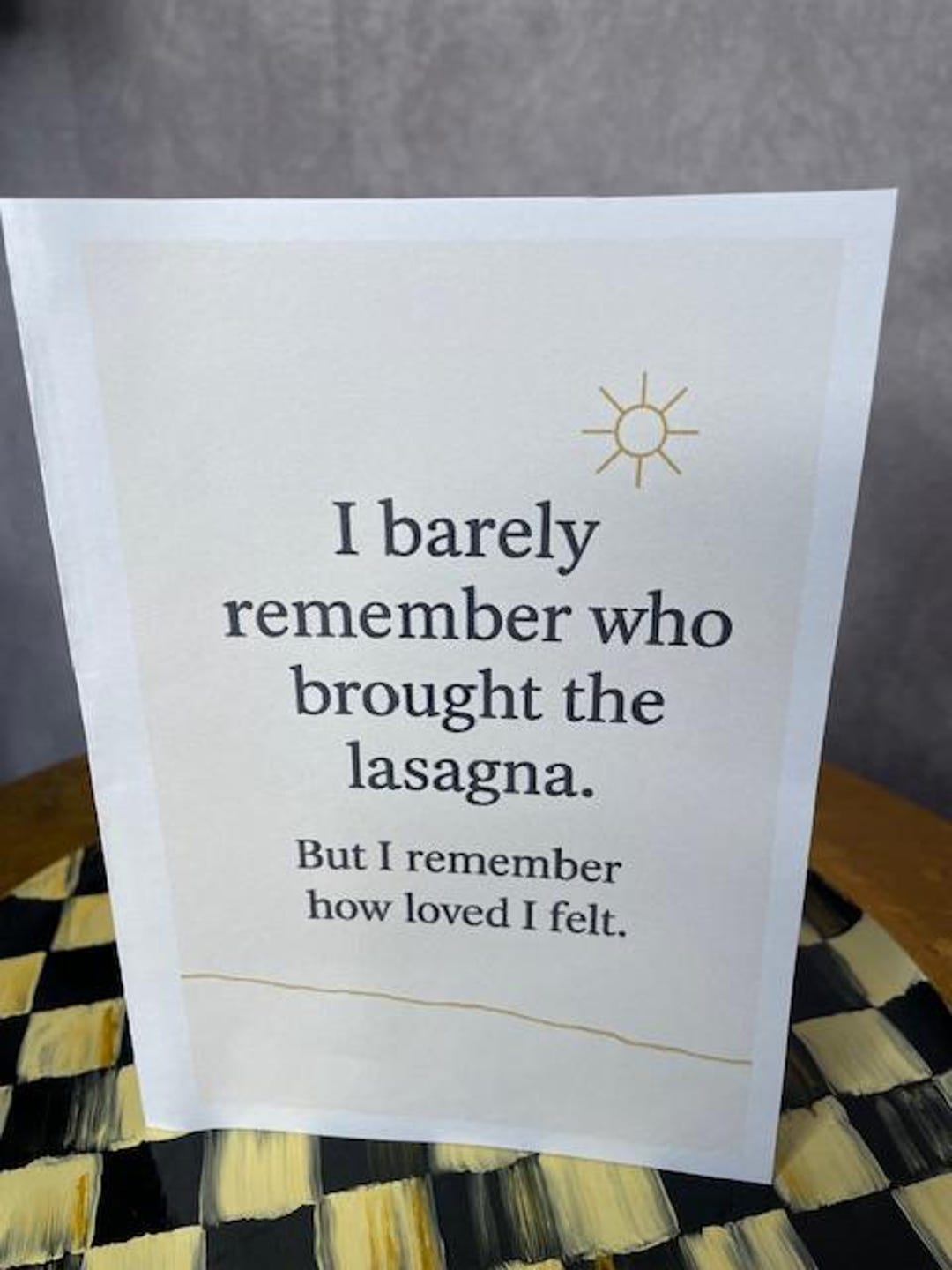 Funny Grief Thank You Card: Barely Remember Lasagna (printable 5x7 PDF ...