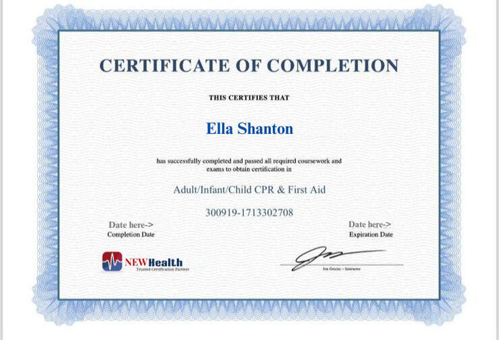 CPR and First Aid Certificate Template – Editable Canva – Adult Child ...