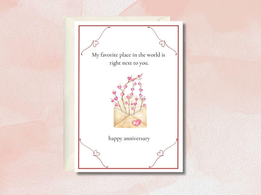 Happy Anniversary Card | Printable Romantic Greeting for Couples ...