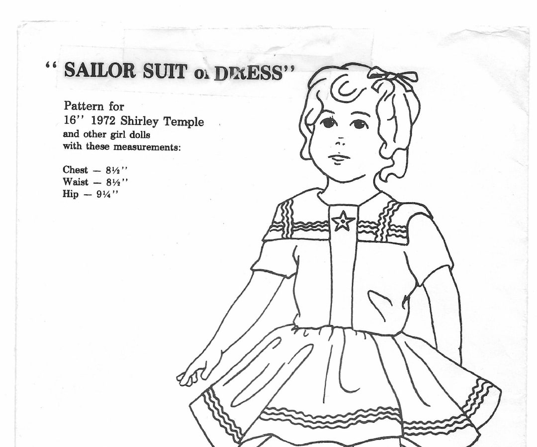 Vintage Original Shirley Temple Sailor Suit or Dress PDF Pattern by ...