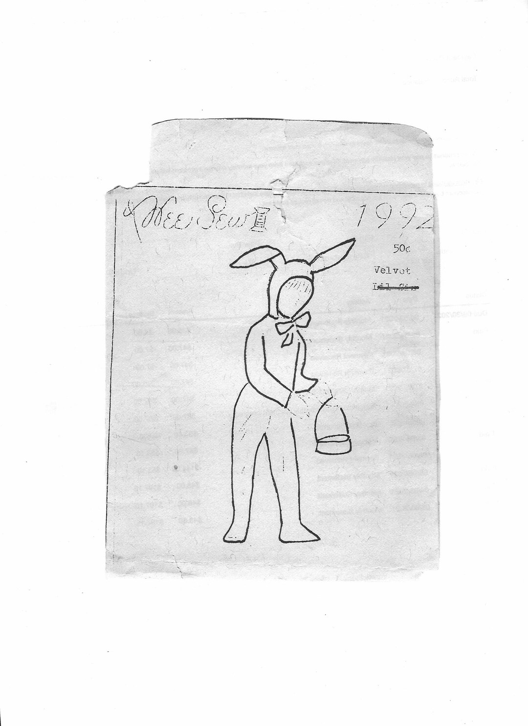 Rare Velvet Rabbit Costume Original Vintage Pattern for Rabbit, Dog or ...
