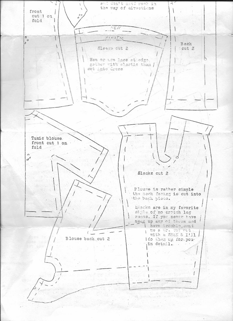Rare 9" Original Pattern for Vintage 9" Dolls Such as Skipper, Love ...