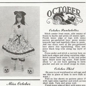 Vintage Clothes PDF Pattern, Living Doll Fashions, Booklet 19, Calendar ...
