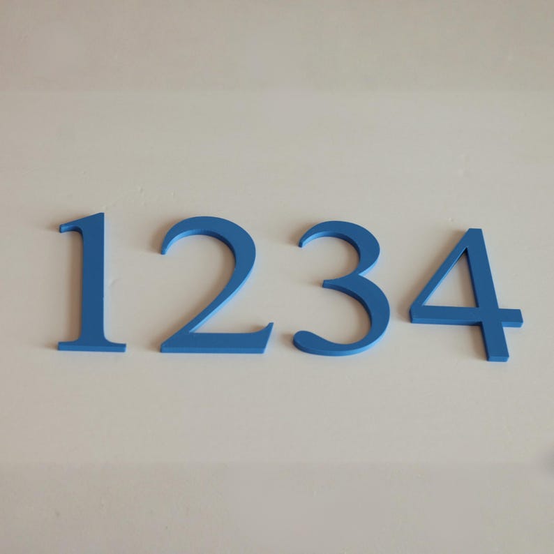 Modern 3D Printed House Numbers: Bold Address Sign for Home Exterior - Etsy