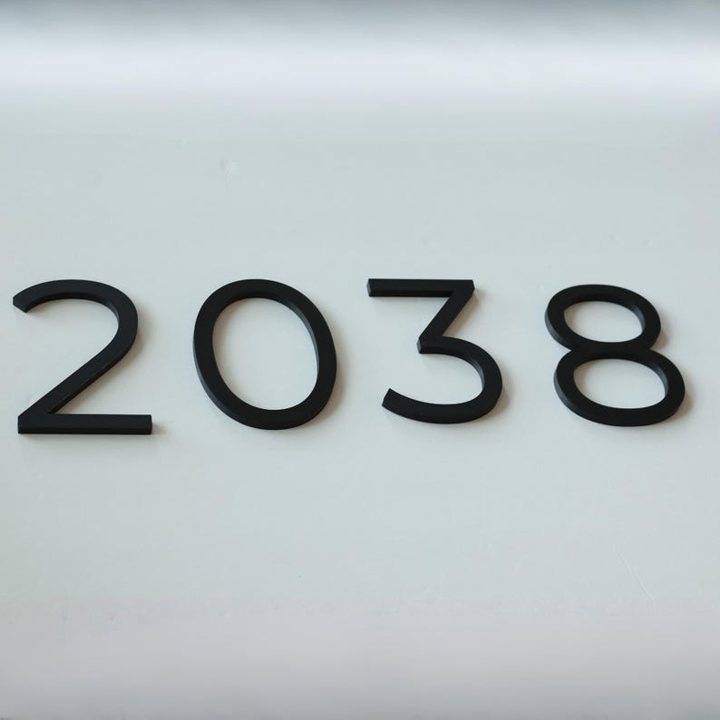 Modern 3D Printed House Numbers: Bold Address Sign for Home Exterior - Etsy