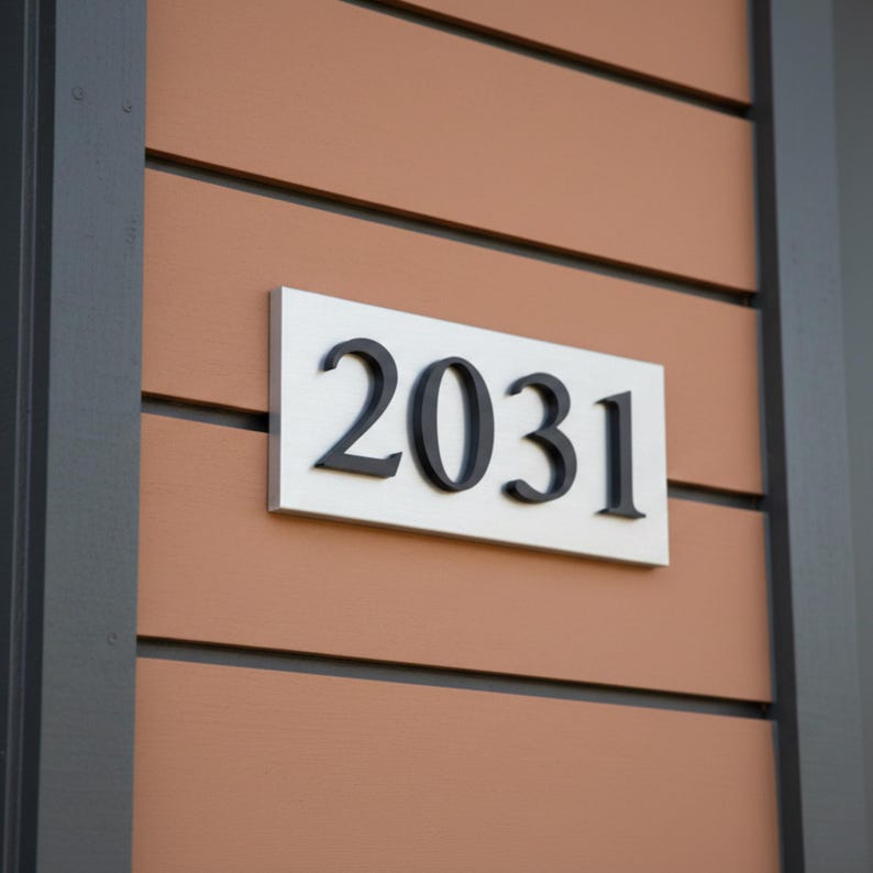 Modern 3D Printed House Numbers: Bold Address Sign for Home Exterior - Etsy