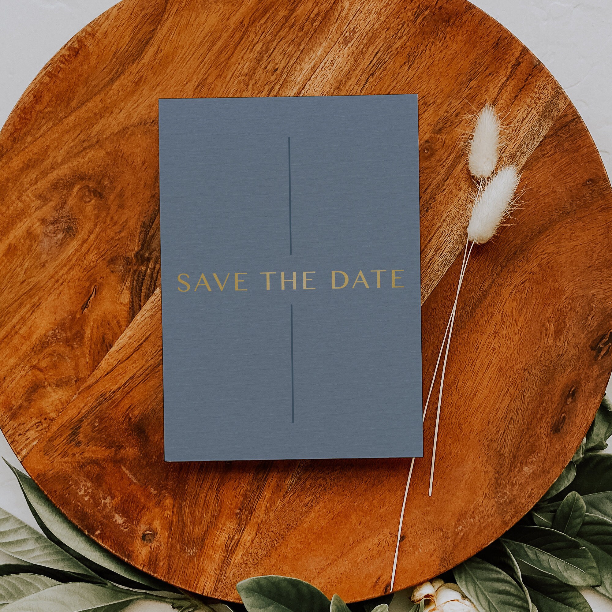 Blue Save the Date, Dusty Blue Save the Dates, Dusty Blue and Gold Save ...